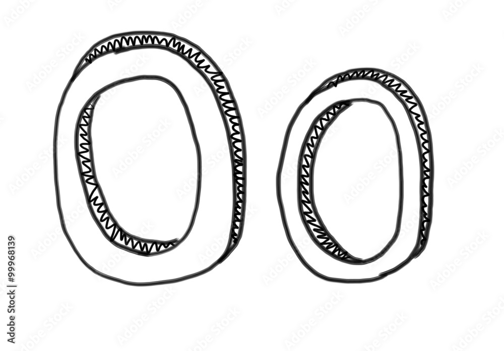 New drawing Character O of alphabet. Stock Photo | Adobe Stock