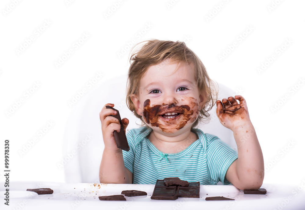 Cute Baby With Chocolate On Face