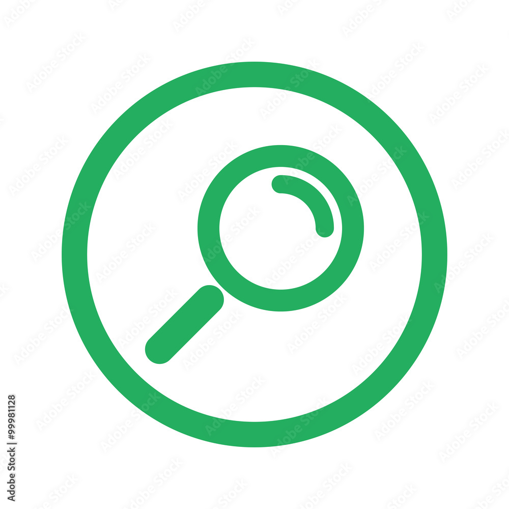 Flat green Magnifying Glass icon and green circle Stock Vector | Adobe ...