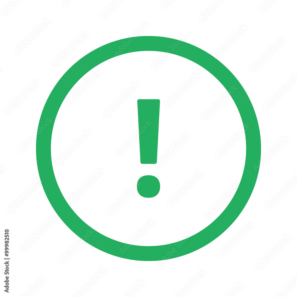 Flat green Exclamation Mark icon and green circle Stock Vector | Adobe ...