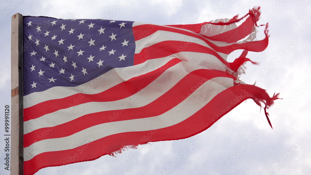 American old torn flag waving on Stock Video | Adobe Stock