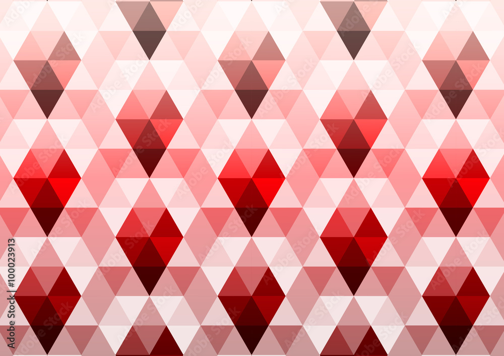 Triangle polygon seamless pattern on light overlay red gradient ...