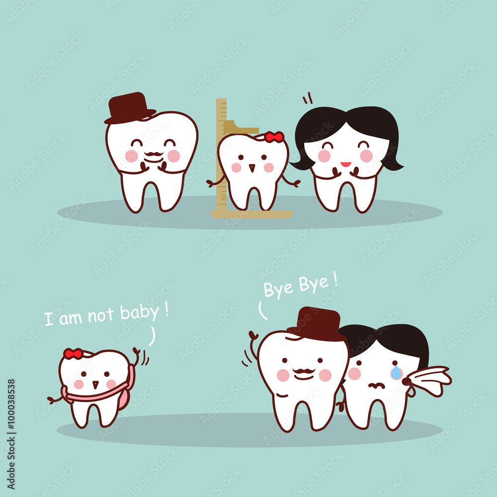 Happy cartoon tooth family Stock Vector | Adobe Stock