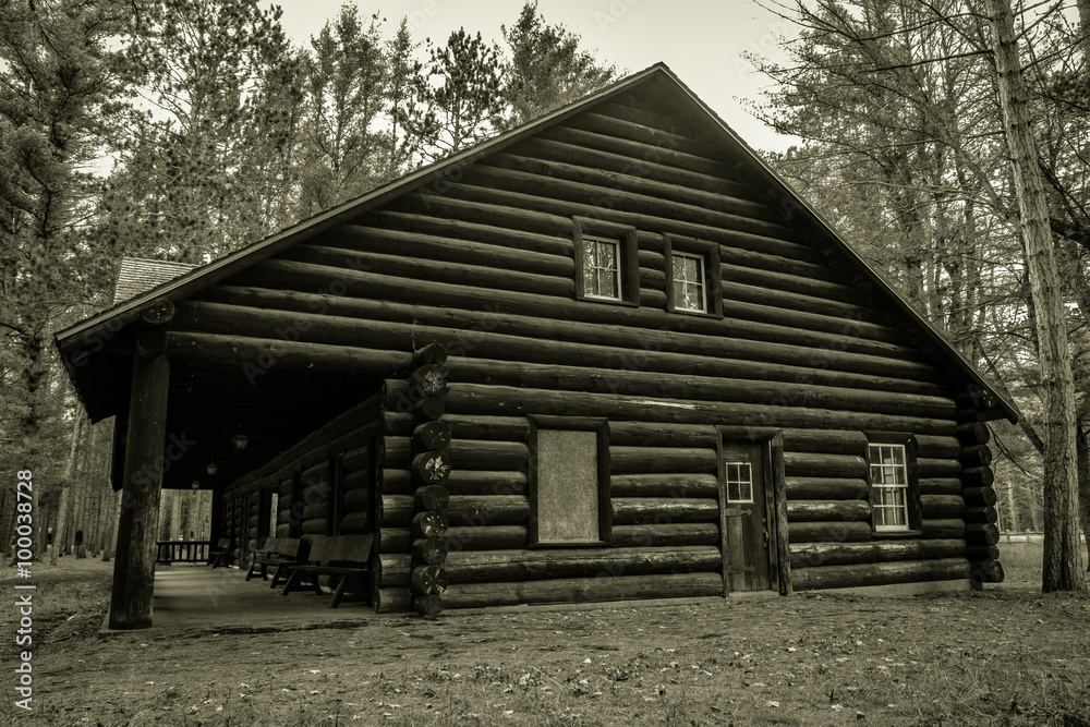 Historical Log Cabin Lodge. Cabin built by the CCC during the ...