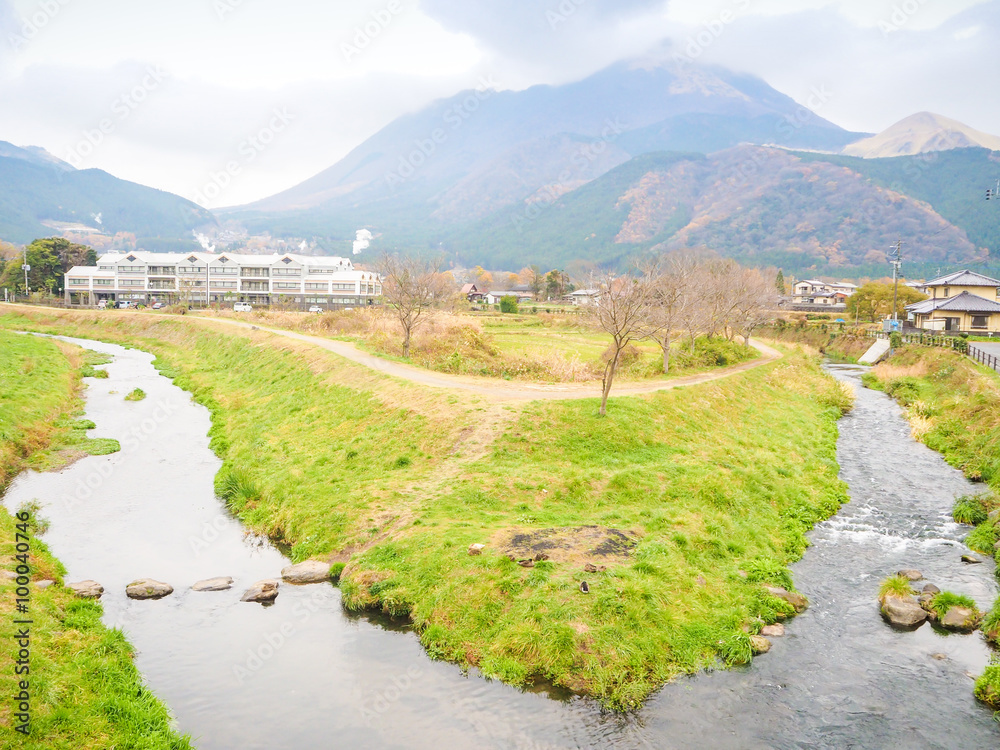 Natural view of Mountain Yufu in Yufuin, Kyushu region Japan Stock-Foto ...