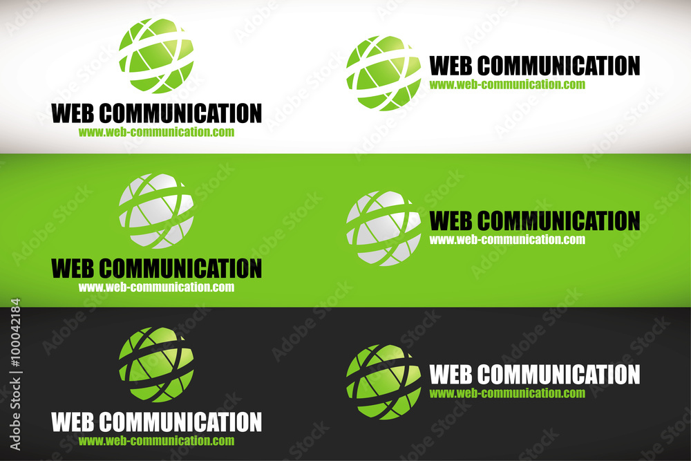 logo web communication vert Stock Vector | Adobe Stock