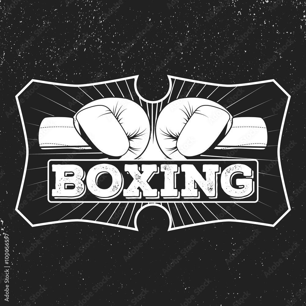Vintage logo for a boxing on grunge background. Boxing logo, label ...