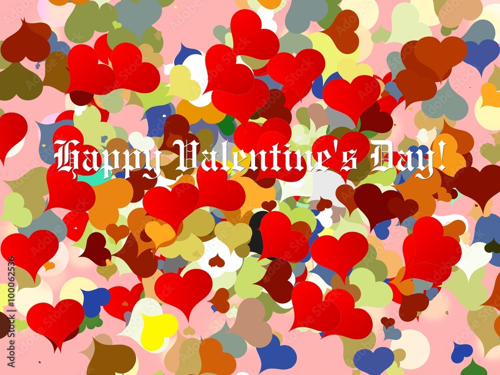 San Valentino, cuoricini colorati Stock-Foto | Adobe Stock