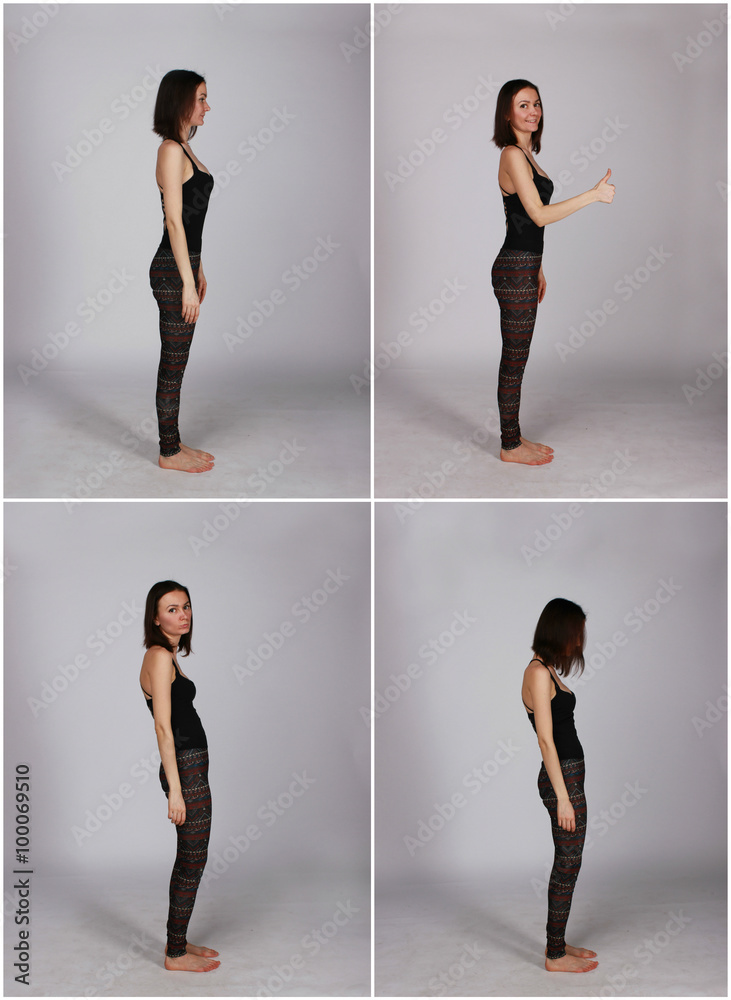 woman with impaired posture position defect scoliosis and ideal Stock ...