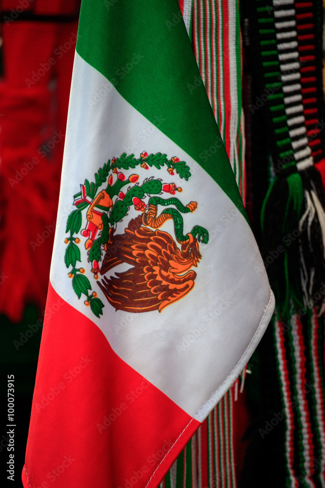 Mexican flags and souvenirs in street market. Stock Photo | Adobe Stock