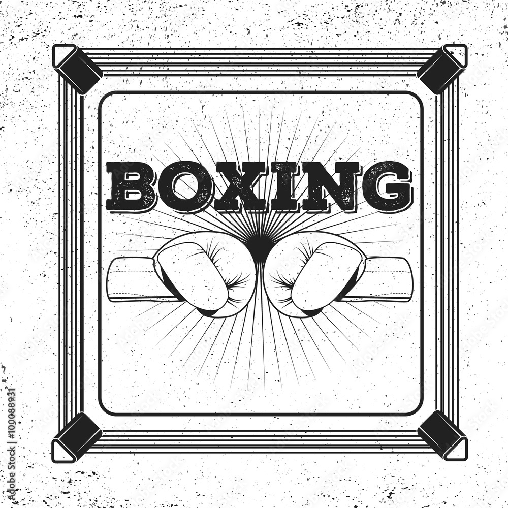 Vintage logo for a boxing on grunge background. Boxing logo, label ...