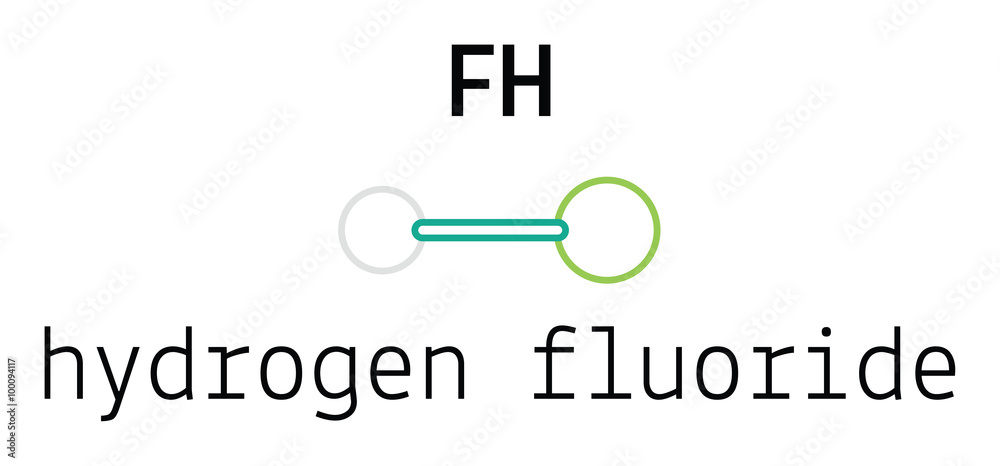 HF hydrogen fluoride molecule Stock Vector | Adobe Stock