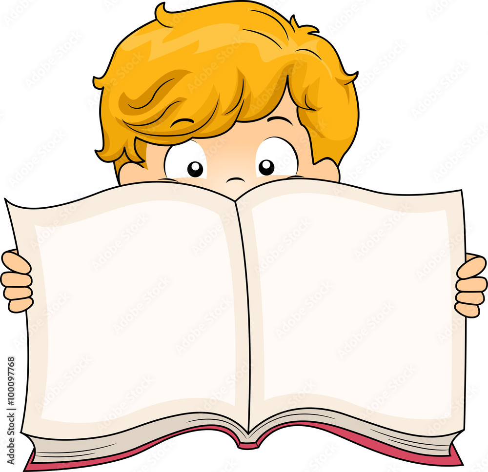 Kid Boy Open Book Stock Vector | Adobe Stock
