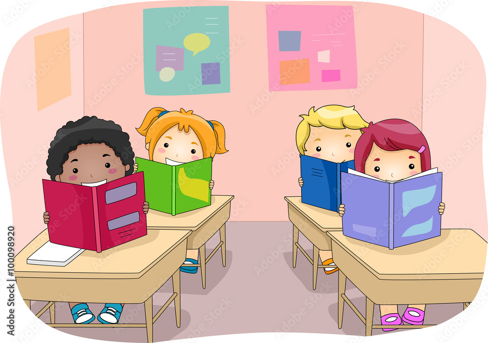 Kids School Read Book Stock Vector | Adobe Stock