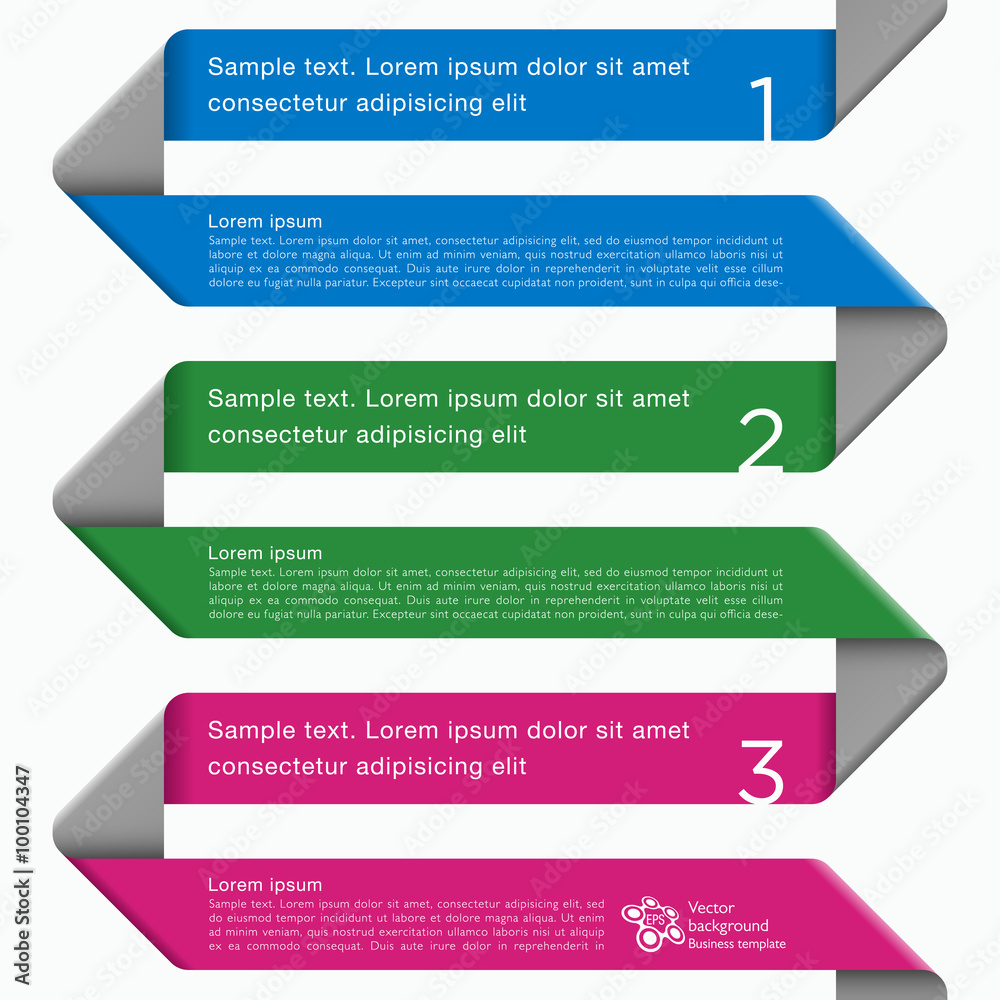 Infographic Vector Background 3-Step Process Stock Vector | Adobe Stock