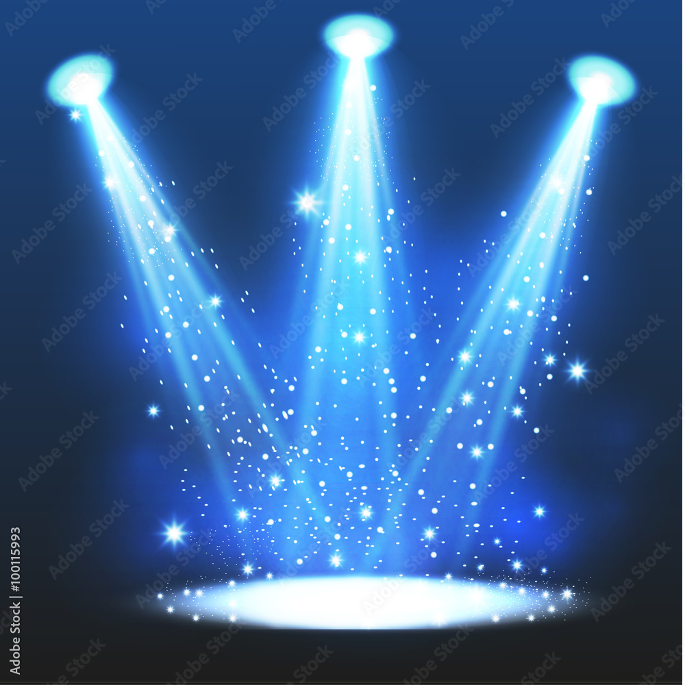 Blue spotlight. Vector illustration. Stock Vector | Adobe Stock