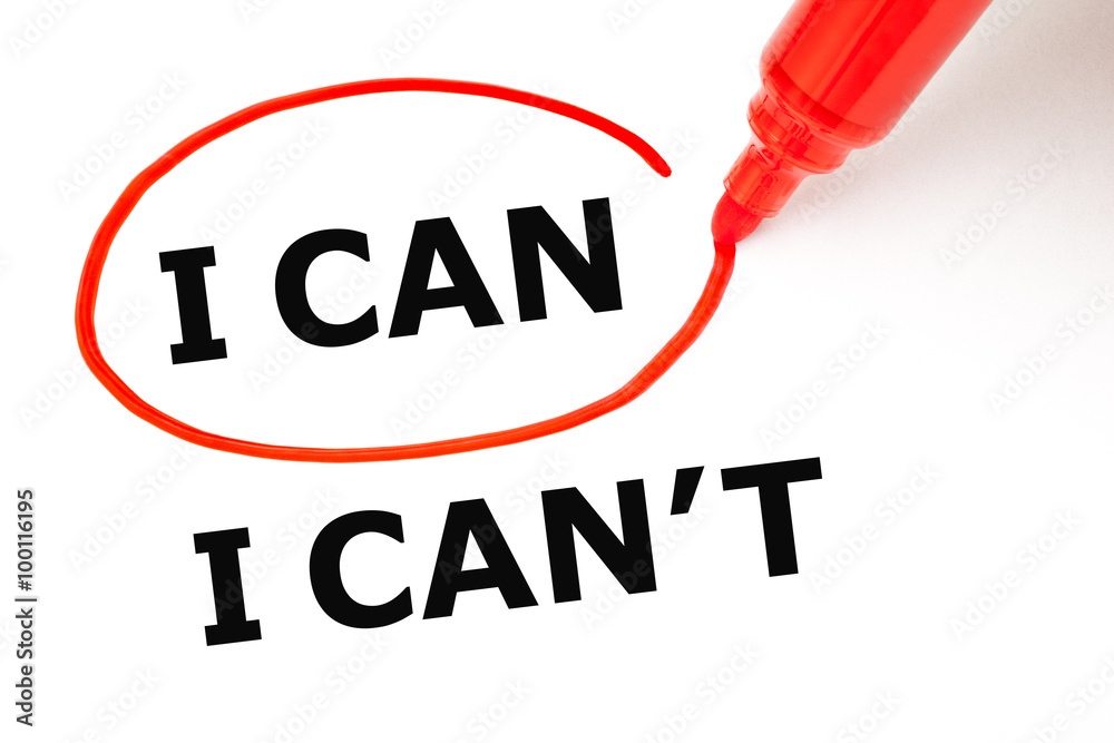 I Can Red Marker Concept foto de Stock | Adobe Stock