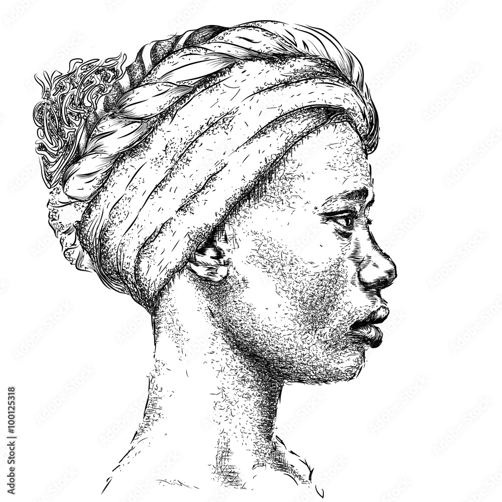 African American Girl Drawing