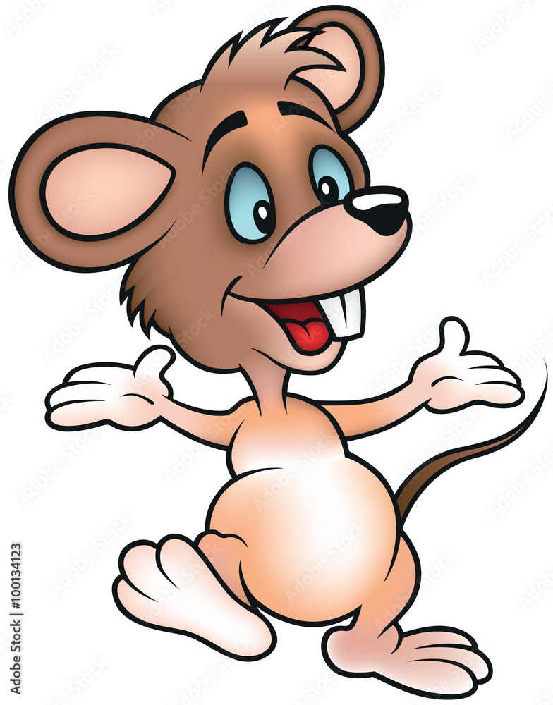 Happy Smiling Mouse - Colored Cartoon Illustration, Vector vector de ...