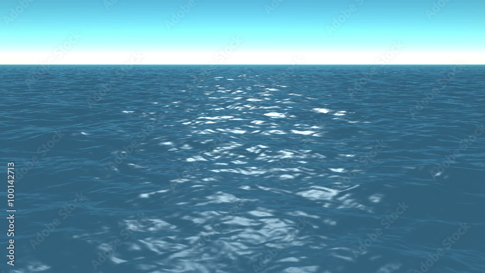 Blue sea landscape waves background loop - 1080p. Animation of a blue ...