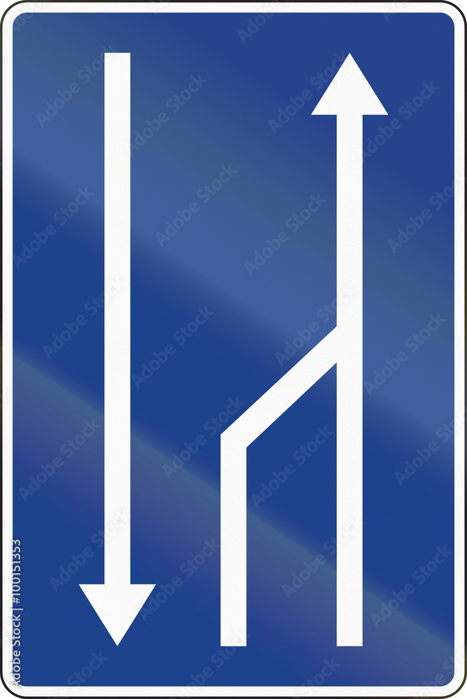 Road sign used in Spain - Change in available lanes Stock Illustration ...