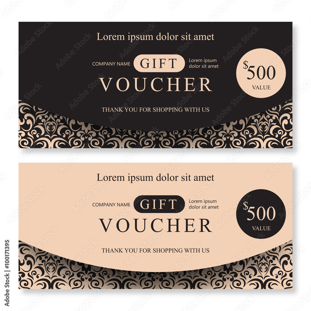 Voucher Design Template Stock Vector | Adobe Stock