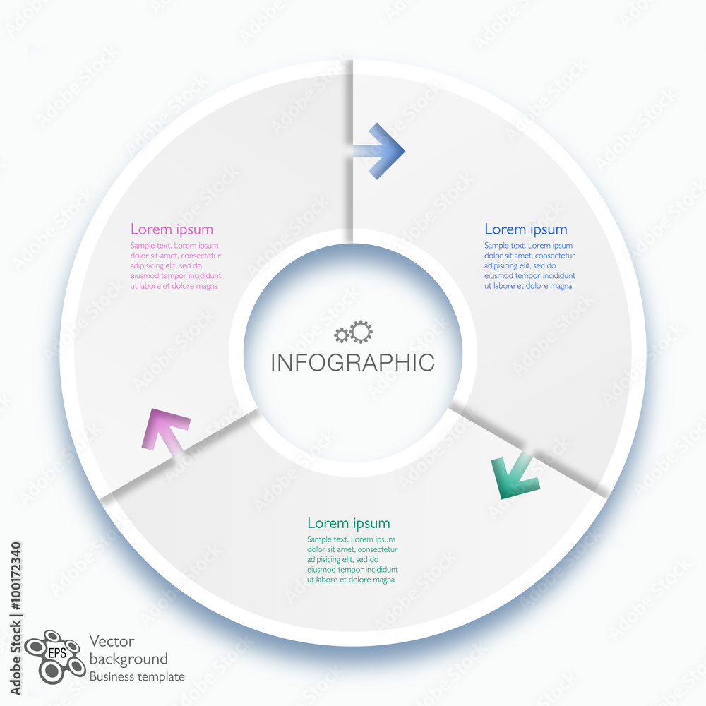 Infographics Vector Arrow Buttons, 3-Step Process Stock Vector | Adobe ...