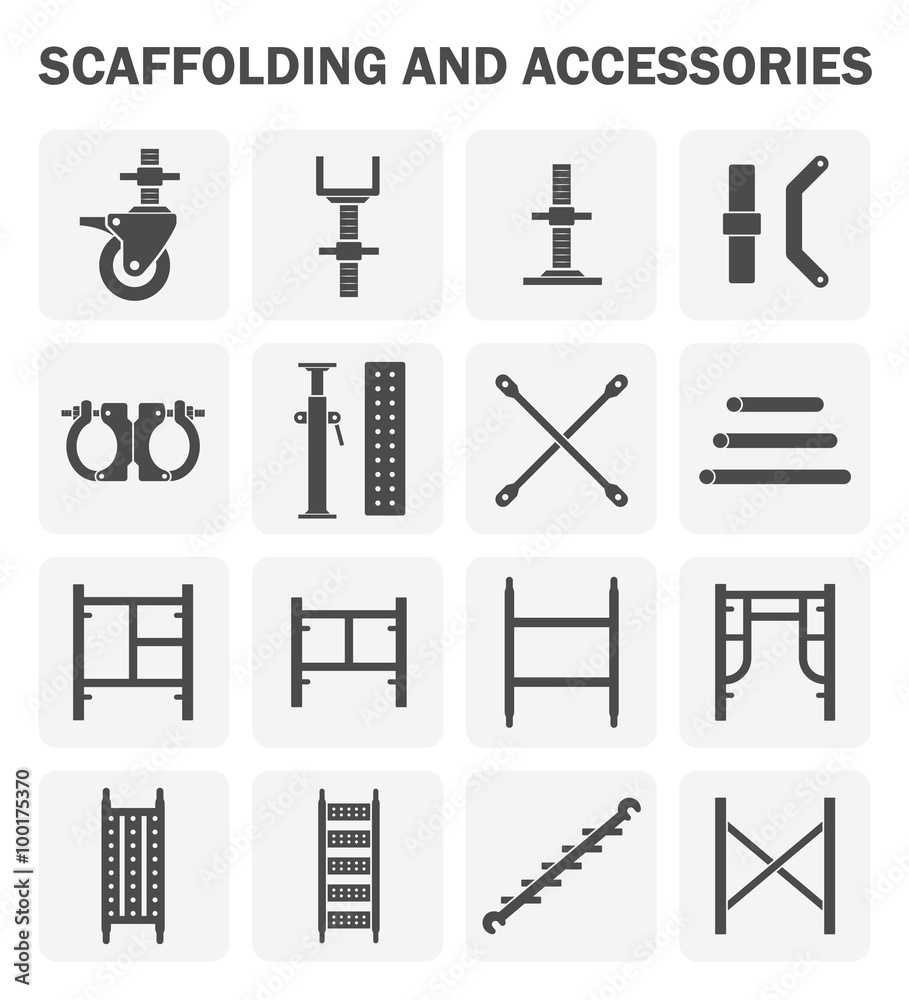 Scaffolding icon also called scaffold or staging. Temporary structure ...