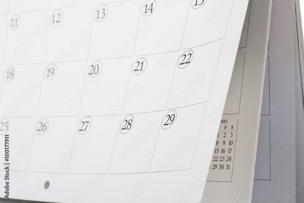 Months and dates shown on a calendar whilst turning the pages Stock ...