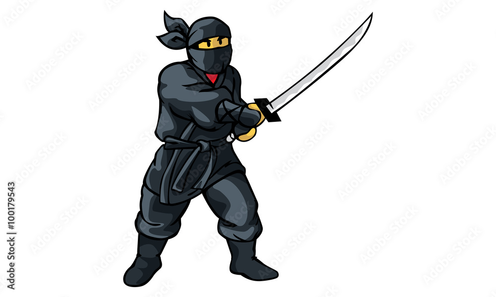 Ninja Basic Stance Stock Vector | Adobe Stock