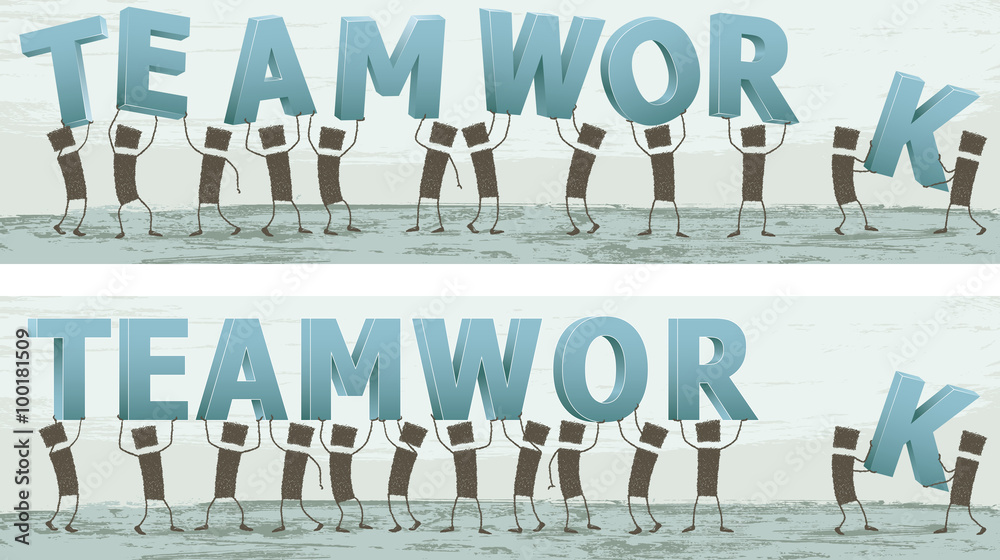 Group of people holding some letters above their heads. The letters ...