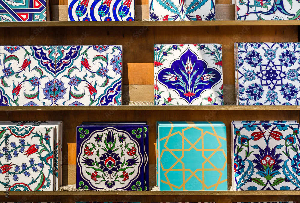 Authentic Ottoman, Turkish Wall Tiles with Historic Patterns Stock ...