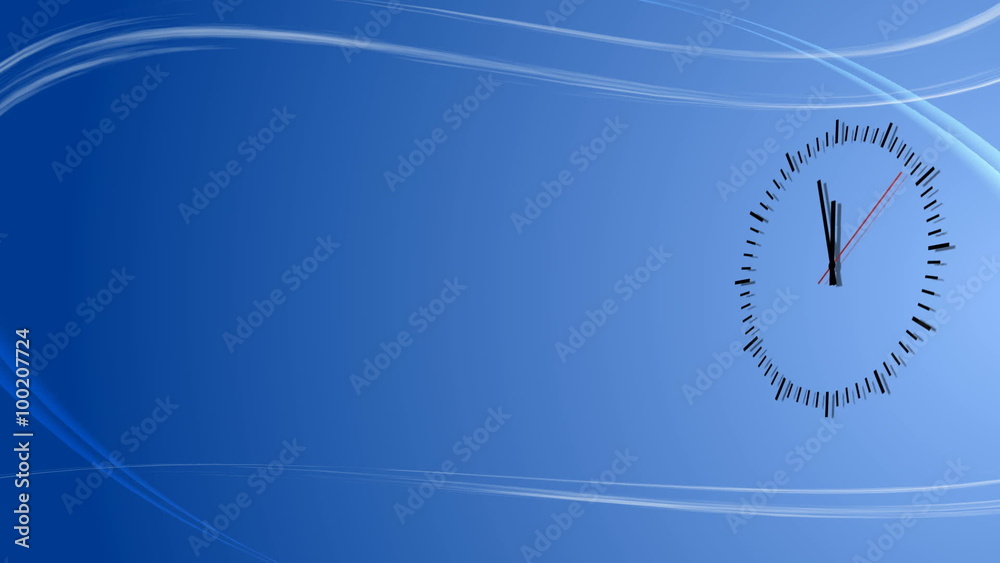 Blue background with abstract wind and clock Stock Video | Adobe Stock