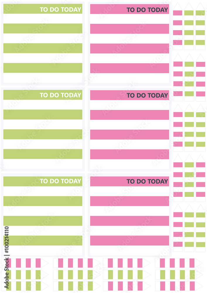 TO DO TODAY printable memo notes and Arrows/Bookmarks, in flat colors ...