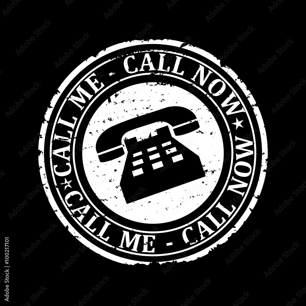 Scratched white round stamp with the words - call me, call now - vector ...