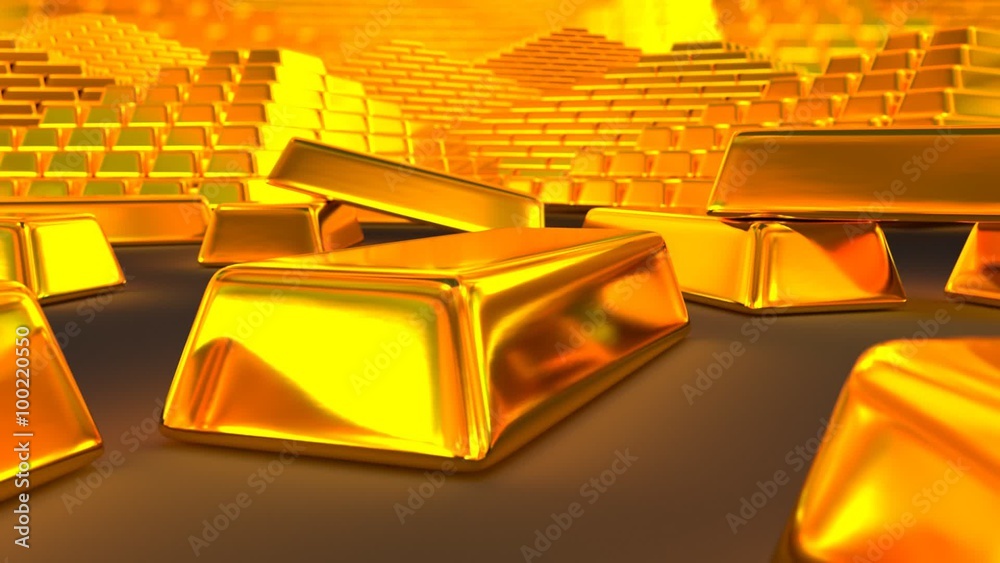 Animated falling and bouncing realistic bar of gold in Animated falling ...