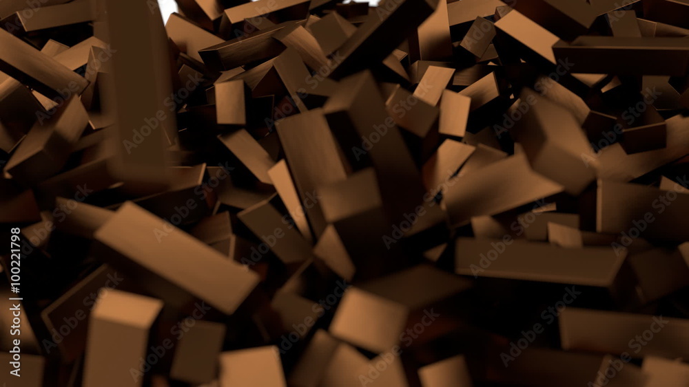 Vidéo Stock This is animation of realistic bars of bronze falling and ...