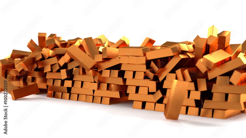 Vidéo Stock This is animation of realistic bars of copper falling and ...