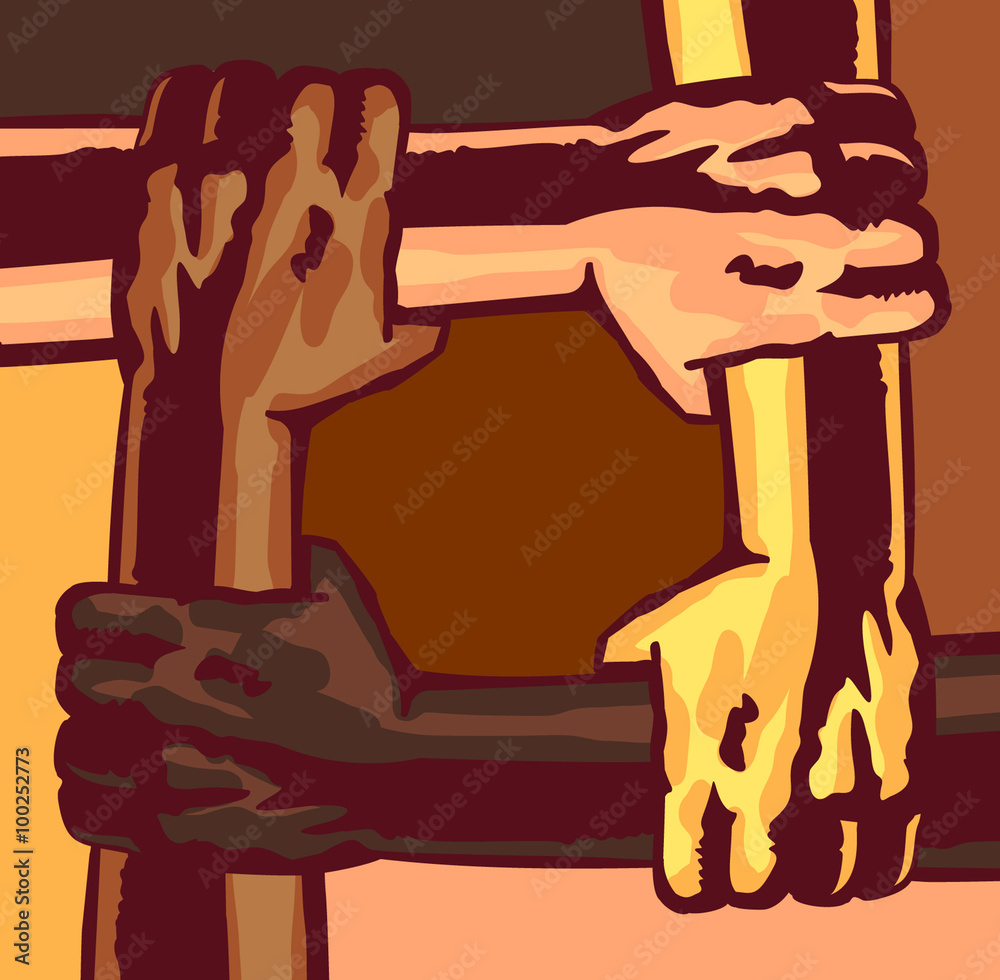 Arms different race and skin color holding and supporting each other ...