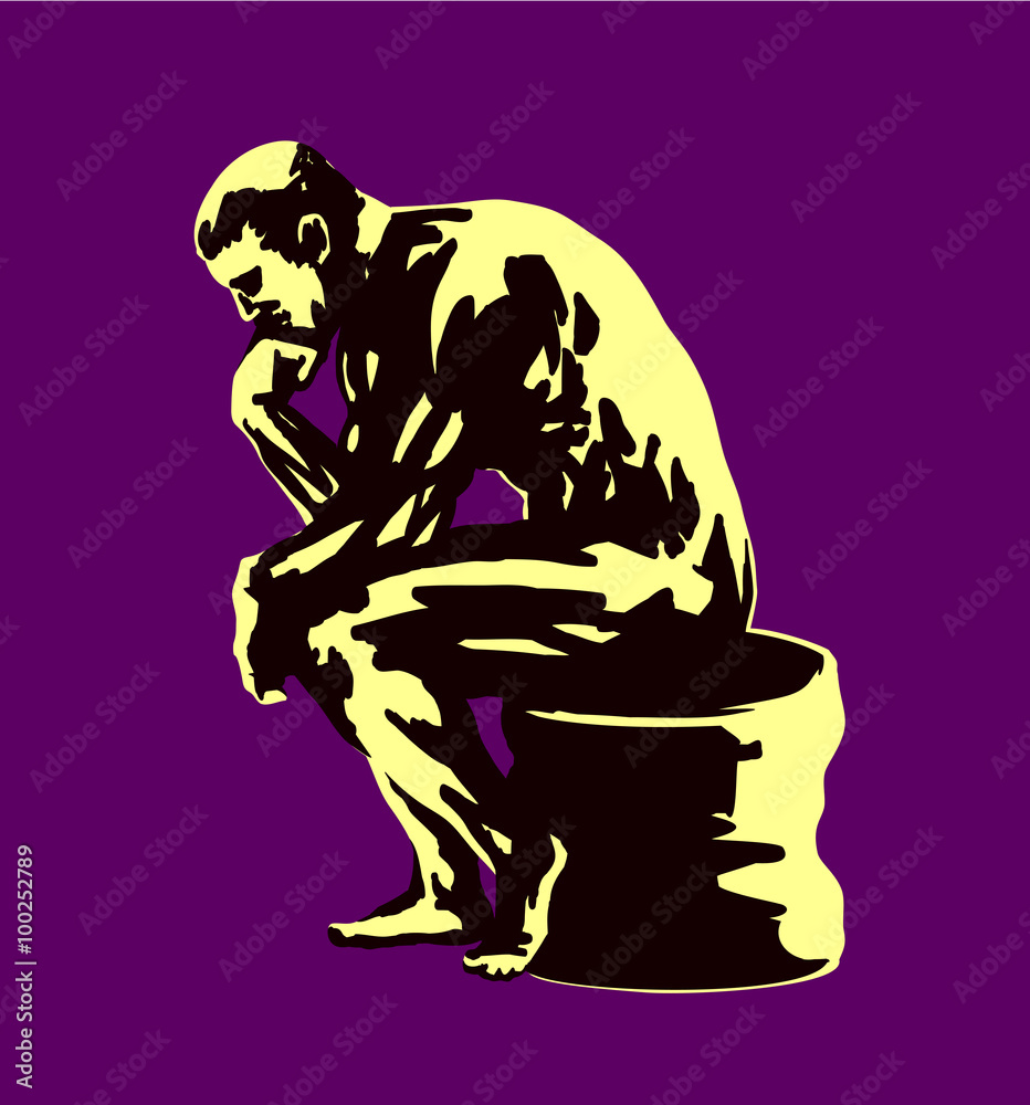 Sitting pondering philosopher man thinking about fundamental questions ...