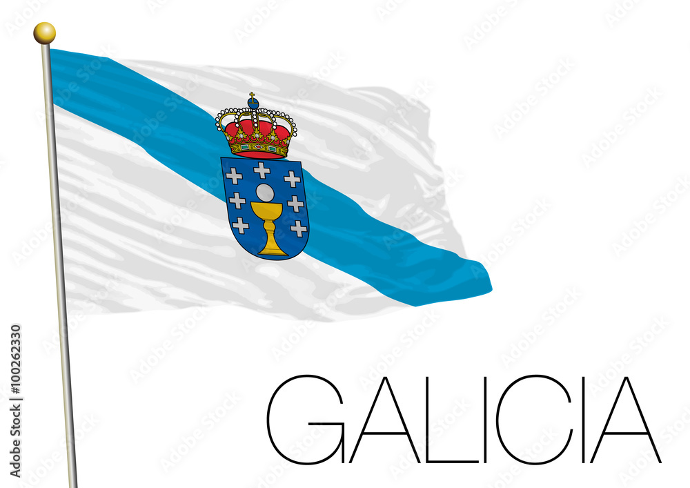 Galicia regional flag, autonomous community of Spain Stock Vector ...