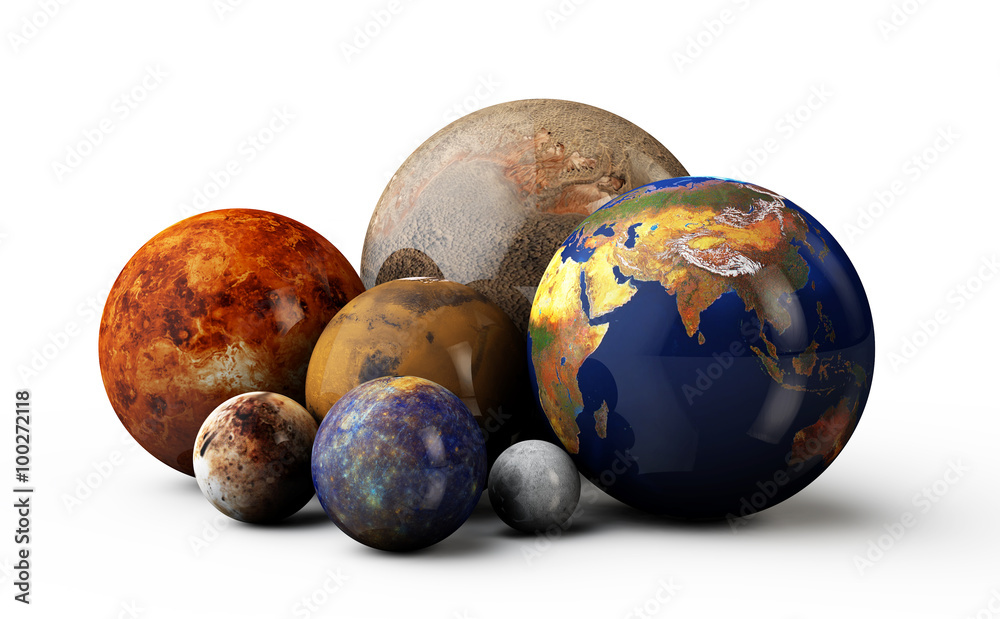 3D planets in the white background Stock Illustration | Adobe Stock
