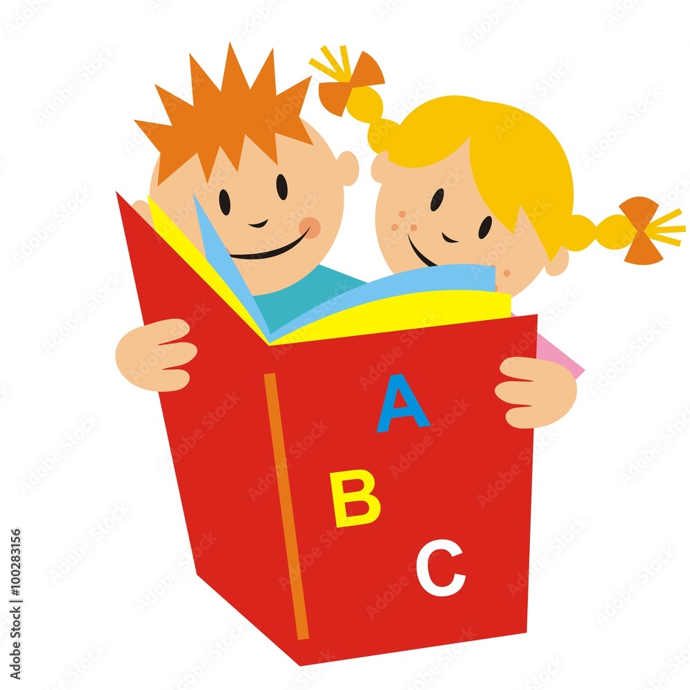 kids and book, vector icon Stock Vector | Adobe Stock