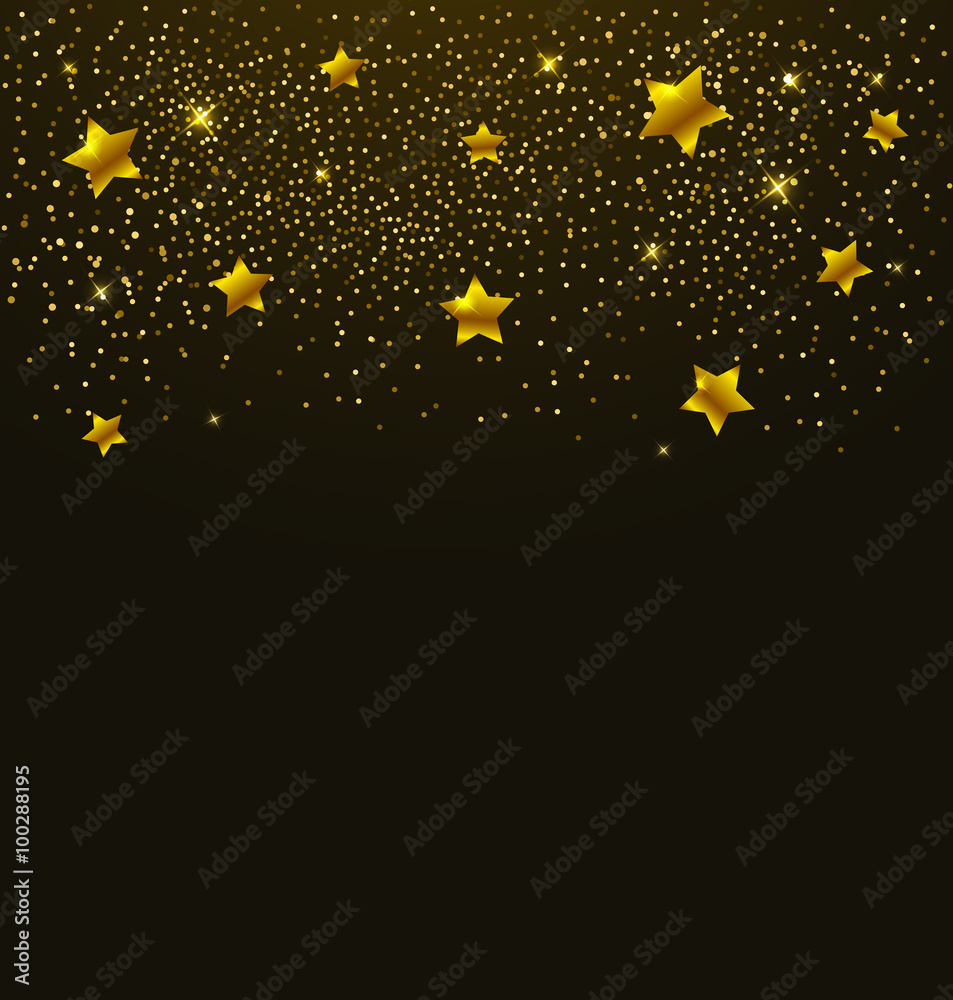 Golden shining stars Stock Vector | Adobe Stock