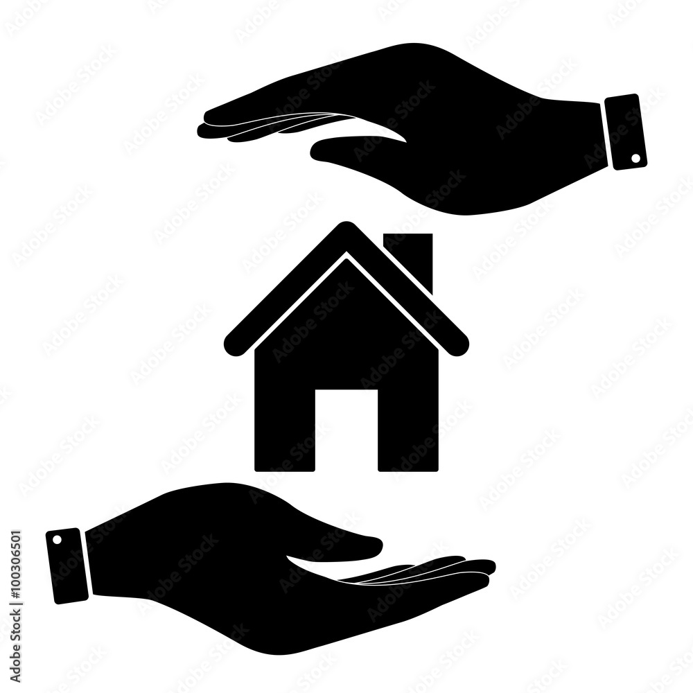 Home in hand icon vector de Stock | Adobe Stock