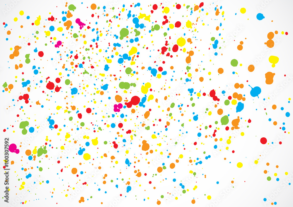 Abstract color splash illustration on white background. Calligraphy ink ...