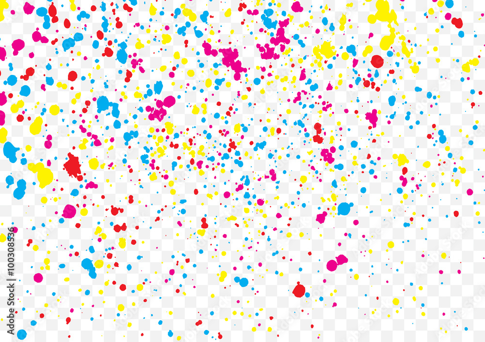 Transparent background with many falling tiny round random confetti ...