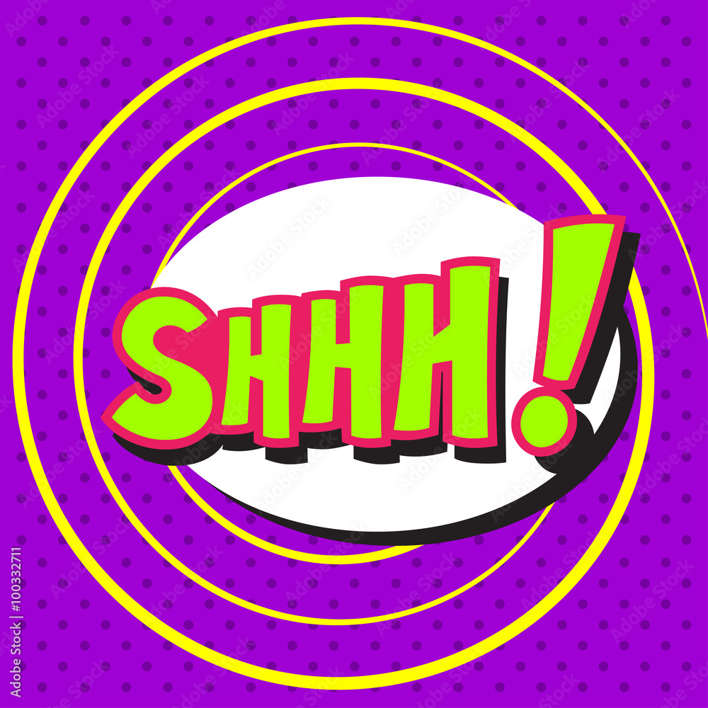 Vector comic sound effect - Shhh. Pop art style. Stock Vector | Adobe Stock