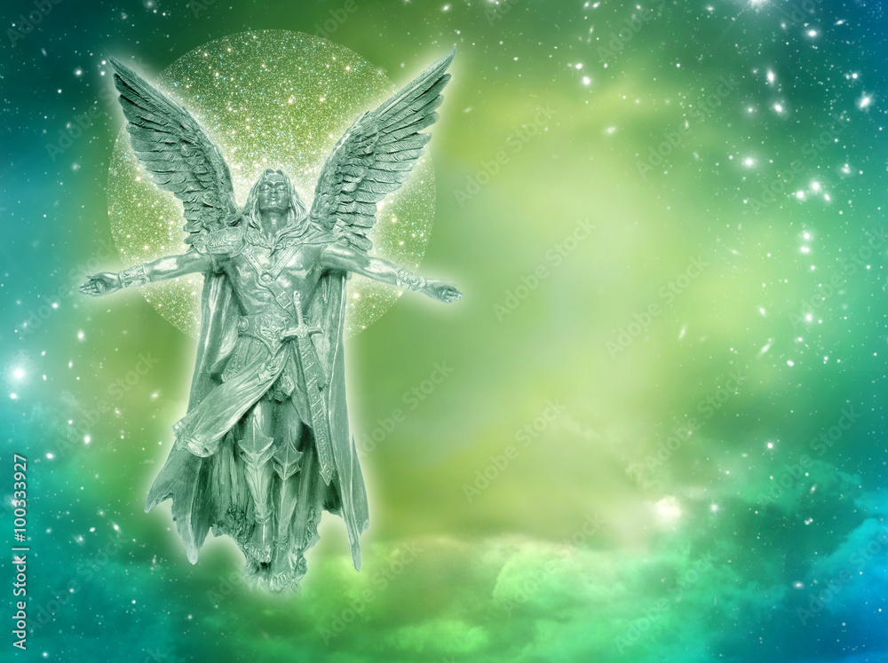 archangel with stars and mystical divine sky Stock Photo | Adobe Stock
