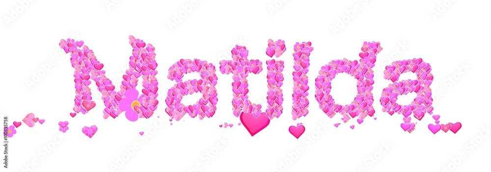Photo & Art Print Matilda female name set with hearts type design, Knut ...